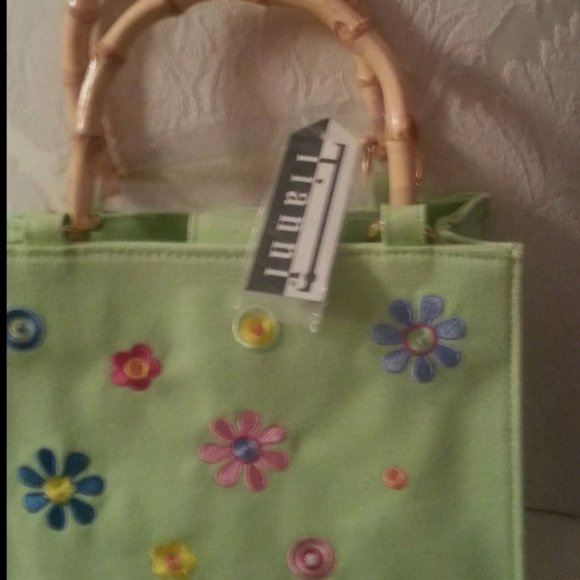 Tianni | Bags | Tianni Nwt Lime Green Purse With Bamboo Handles | Poshmark